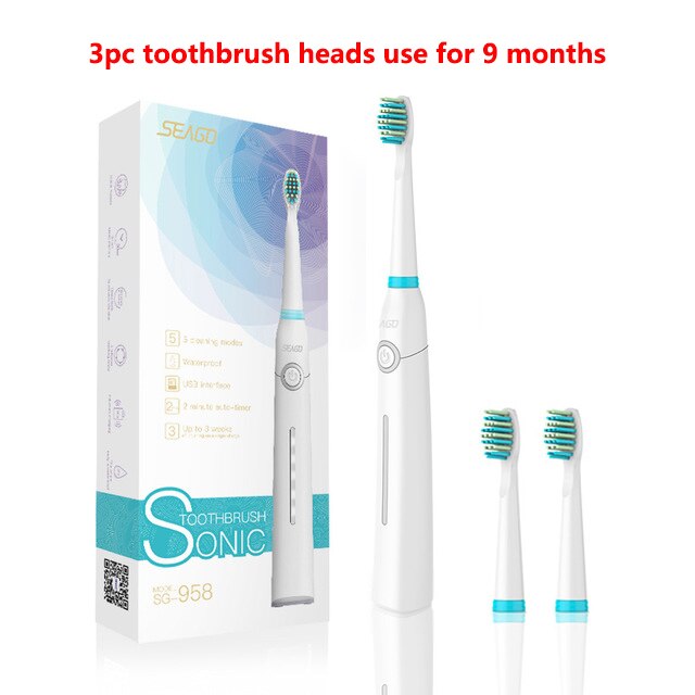 Seago Sonic Electric Toothbrush Waterproof Ultraso... – Grandado