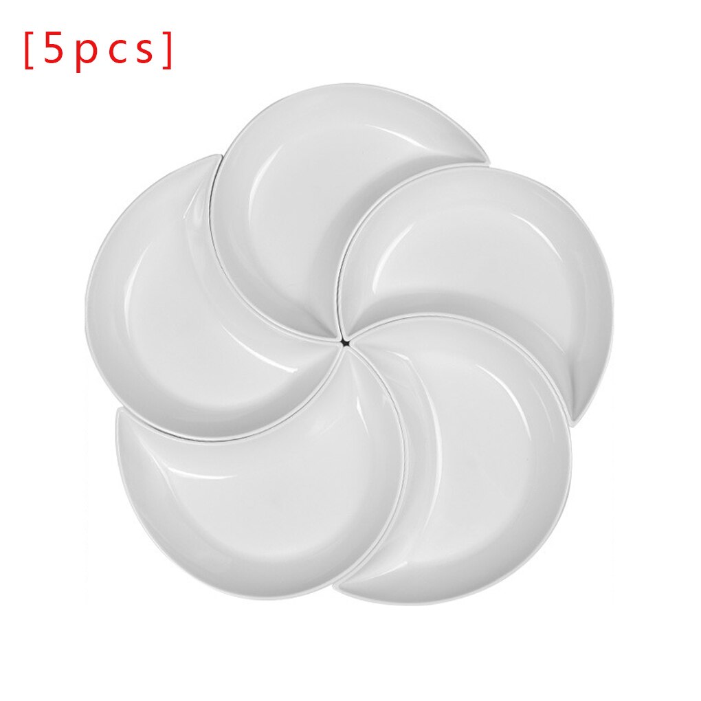 5 Pcs Kitchen Dinner Plates Crescent Shaped White ... – Grandado