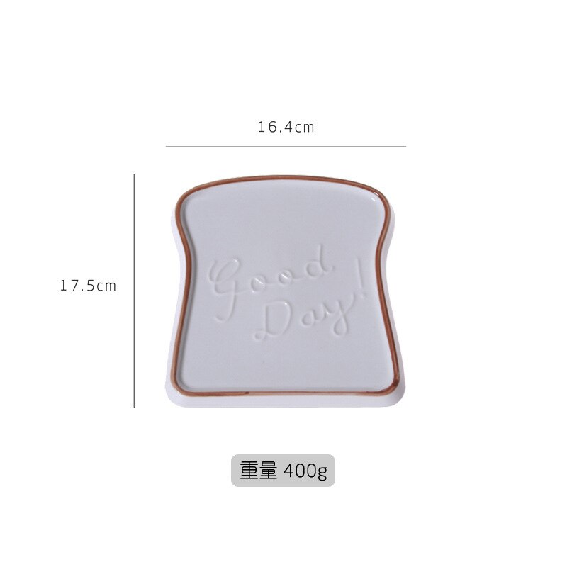 Ceramic Bread Plate Toast Bread Shape Plate Hand-p... – Grandado
