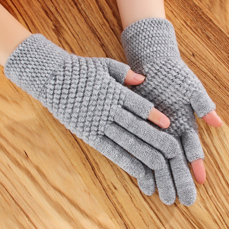 2 Fingerless Gloves Unisex Imitation Cashmere Writ... – Grandado