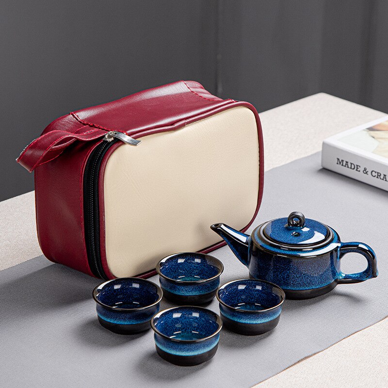 Ceramic Kung Fu Travel Tea Set Set Tianmu Glaze Ki... – Grandado