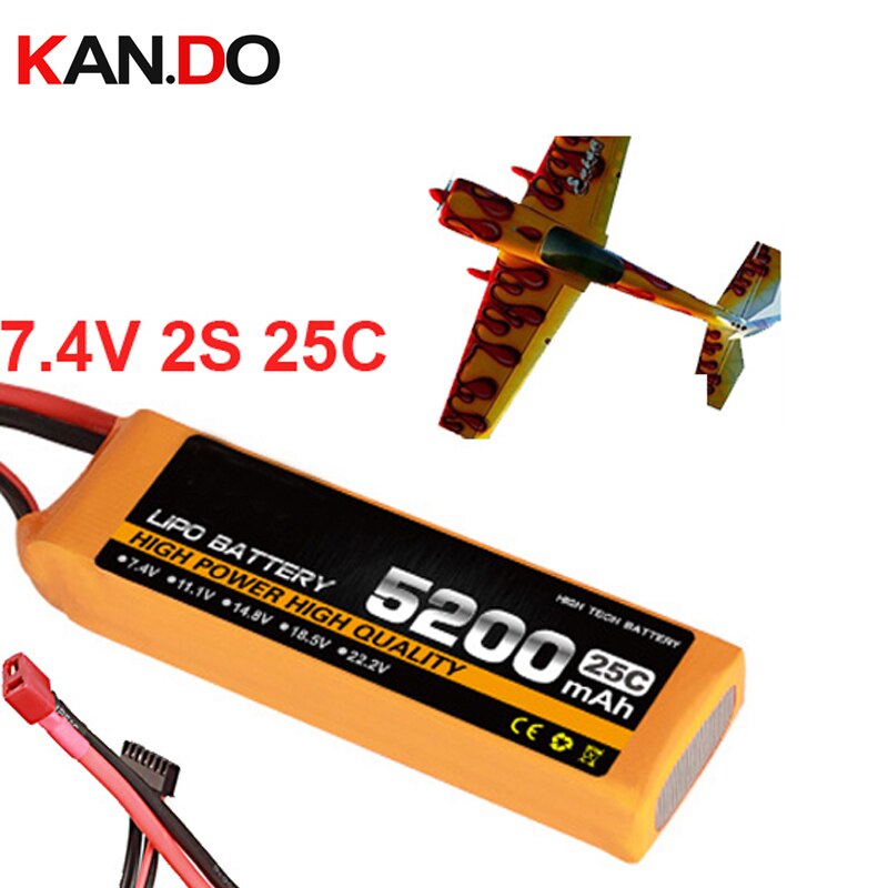 2s 25c 7.4v 5200mah airplane model battery 25C 520... – Vicedeal