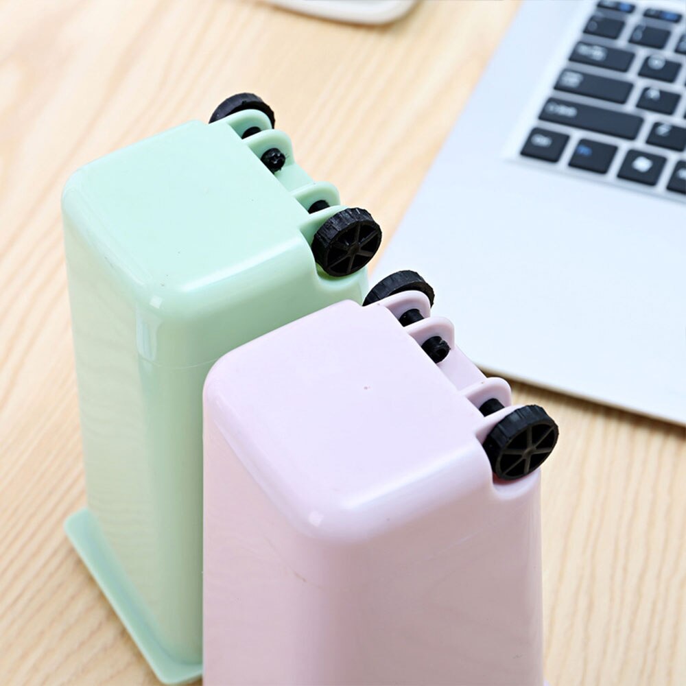 Plastic 4 Color Mini Waste Bins Paper Dustbin Whee... – Grandado