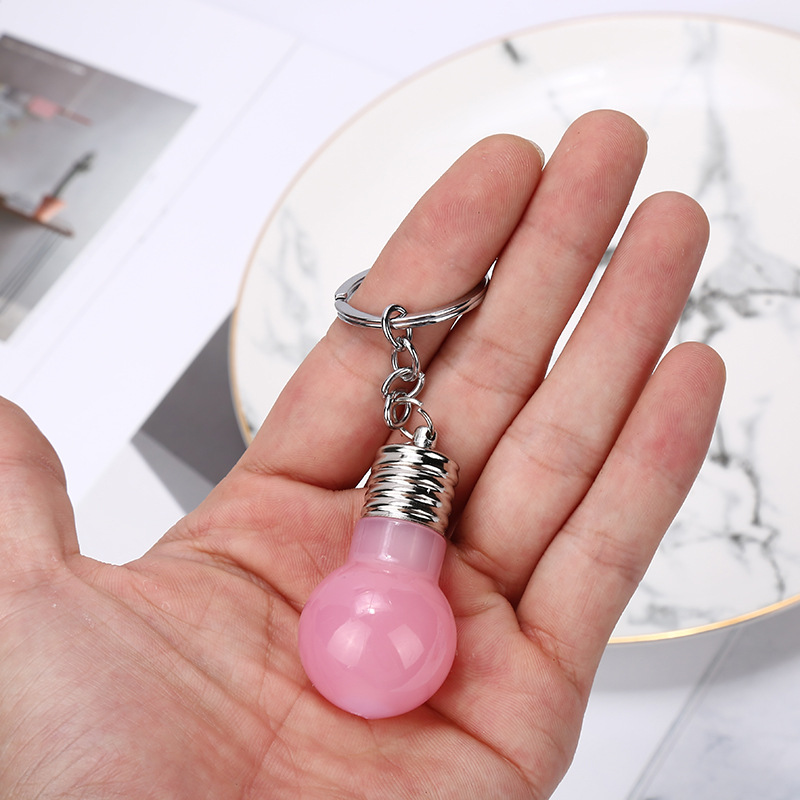Quadruple Mini LED Light Bulb Keychain Candy Color... – Grandado