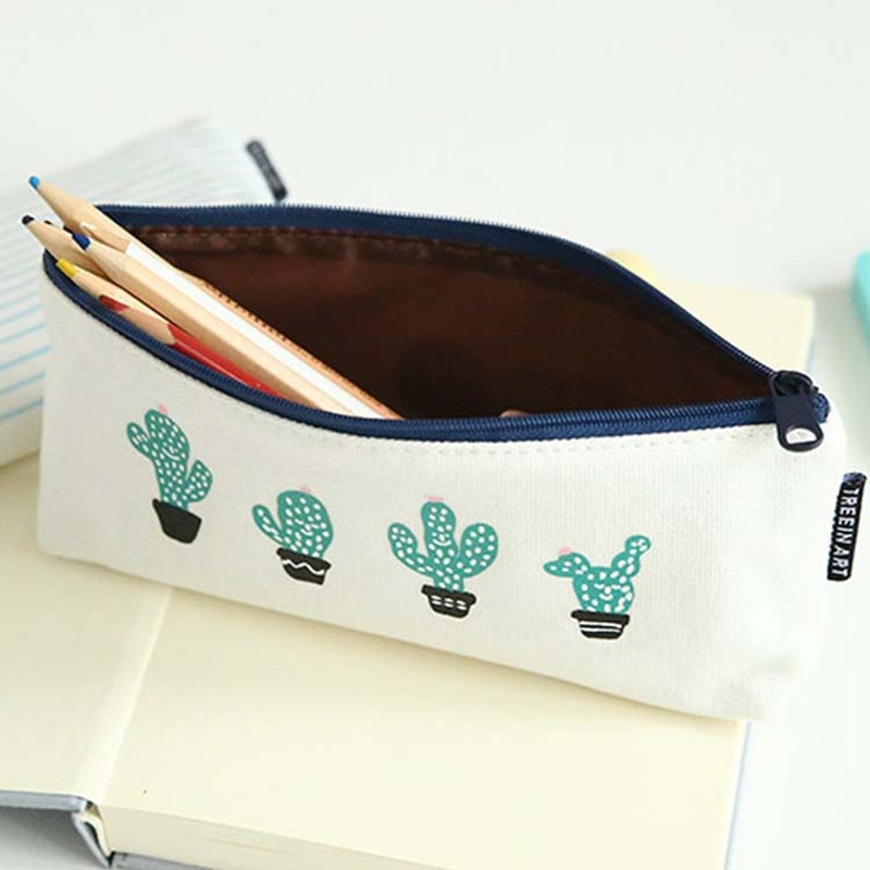 Fabric Canvas Cactus Pencil Case Cute School Pen C... – Grandado