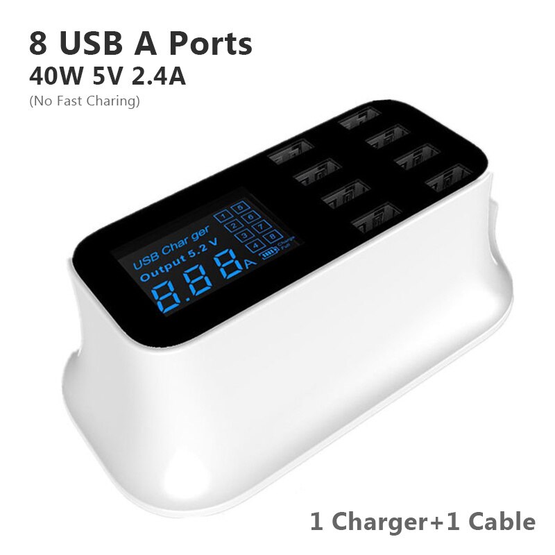 8 Ports USB Quick Charge 3.0 Led Display Fast Char... – Vicedeal