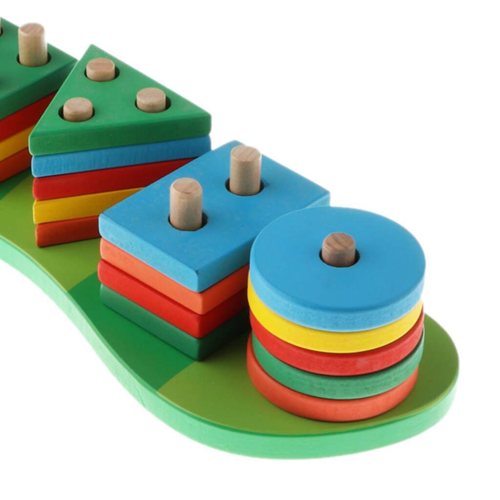 Wooden Geometric Stacking Shape Matching Toys For ... – Vicedeal