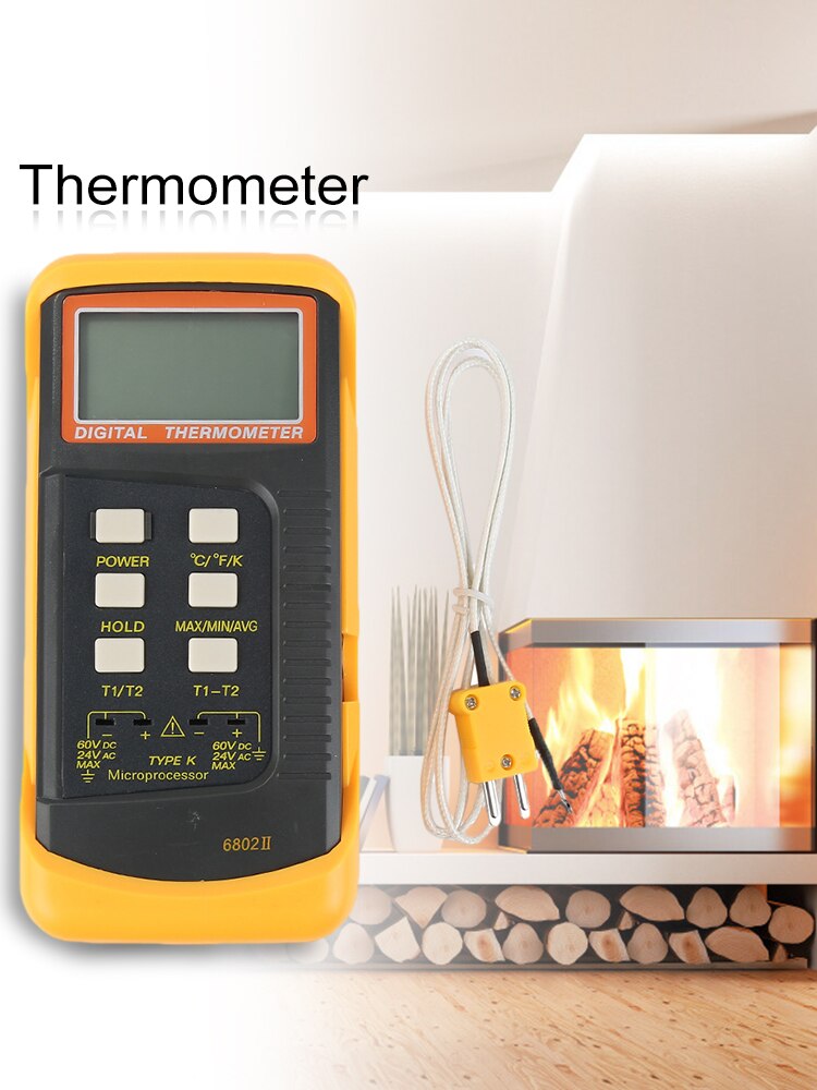 Digital 2 Channels K-Type Thermometer 4 Thermocoup... – Vicedeal