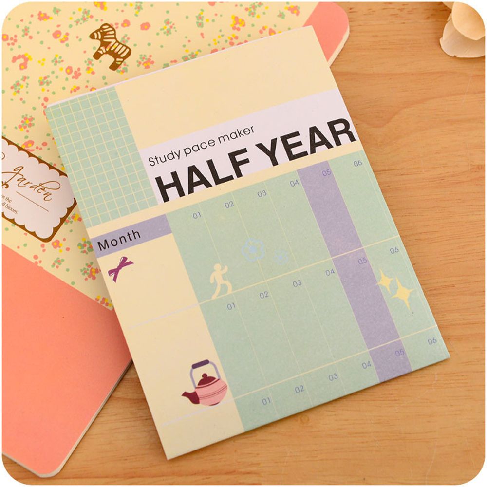 Half Year Planner Calendar Study Marker Learning W... – Grandado
