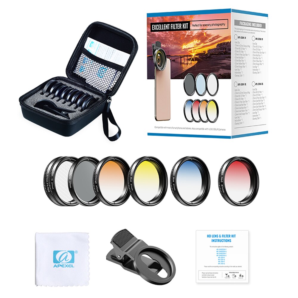 APEXEL 37mm 7 IN 1 Camera Phone Lens Kit Graduate ... – Vicedeal