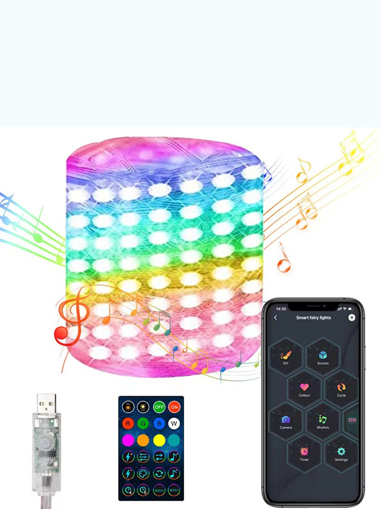 Juldekoration led-slinga ljus usb rgbic bluetooth ... – Grandado