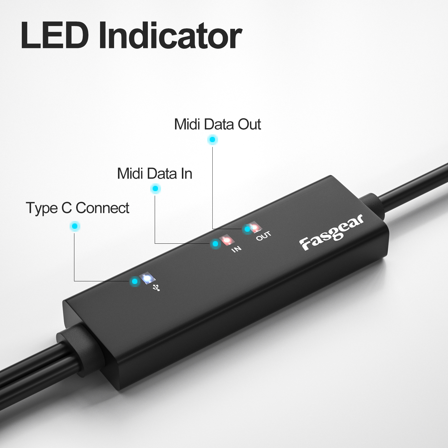 Fasgear 2M USB C MIDI Cable With Type C to USB Ada... – Grandado