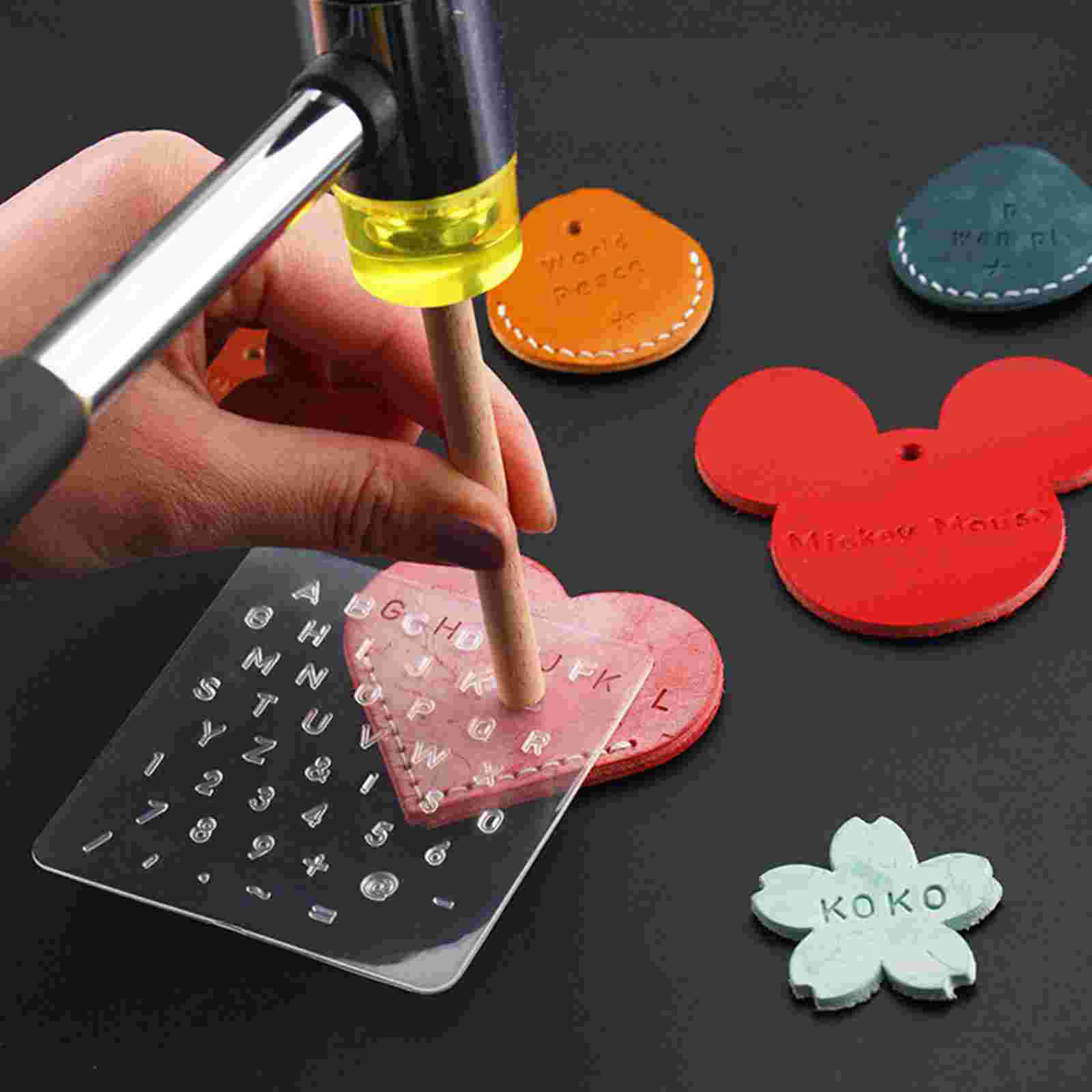 1 Set timbro alfabeto in pelle artigianato in pell... – Grandado