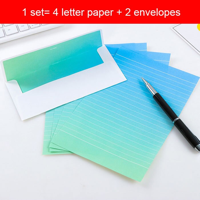 1 set=(4 sheet letter paper+ 2 pcs envelopes) grad... – Vicedeal
