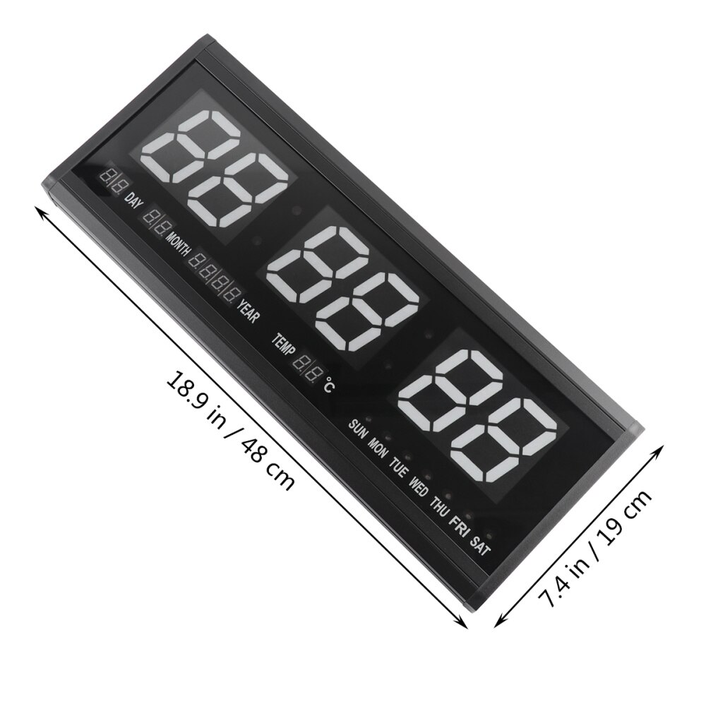 18.9'' Large LED Calendar Wall Clock with Date Ind... – Grandado