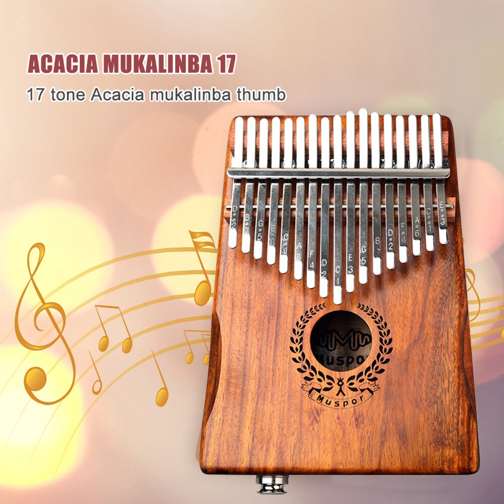 17 Key Kalimba African Solid Pine Mahogany Thumb F... – Grandado