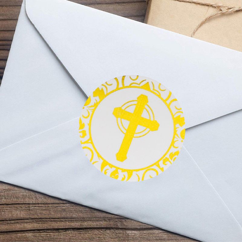 500pcs Religious Christian Cross Stickers with Gol... – Grandado