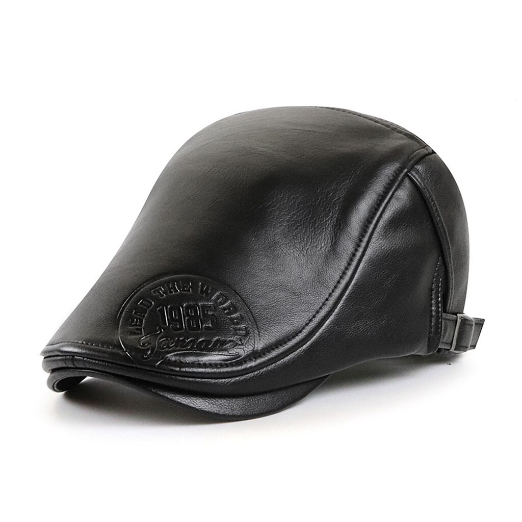 JAMONT Top Level Leather Newsboy Cap for Men Autum... – Grandado