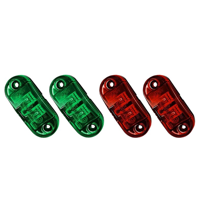 4 x 2 LED Red/Green Marine Boat Navigation Lights ... – Grandado