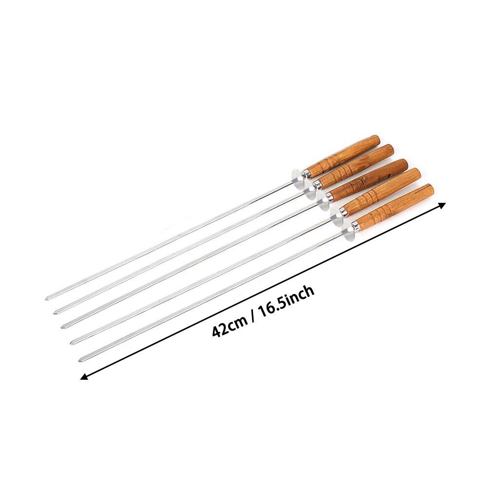 5Pcs Bbq Spies Rvs Shish Kebab Bbq Vork Set Lange ... – Grandado