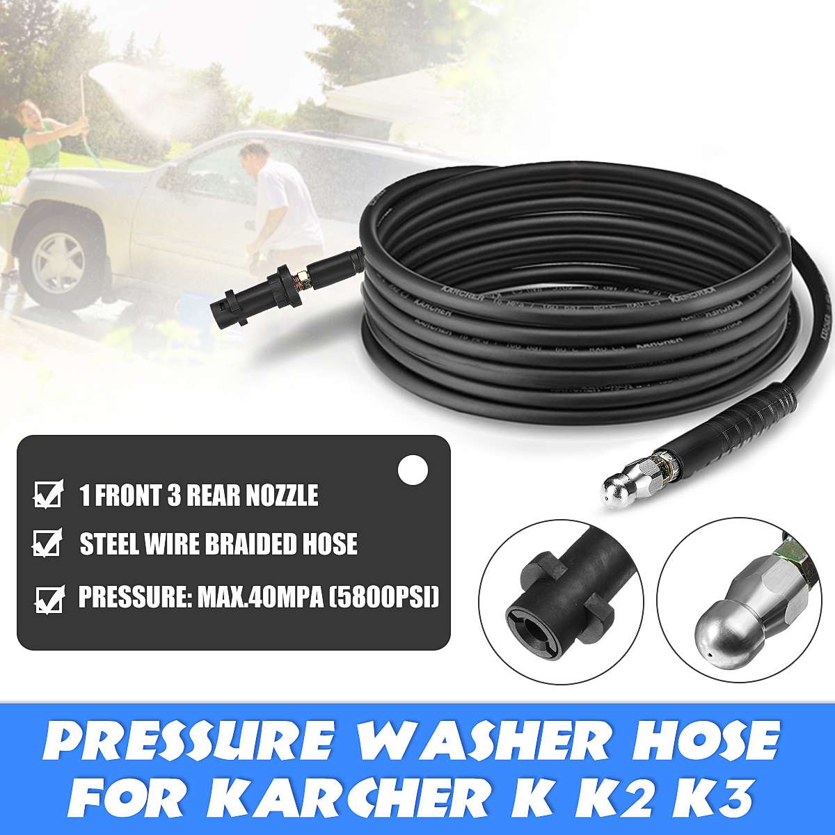 5m 5800psi Sewer Drain Water Cleaning Hose Pipe Cl... – Grandado