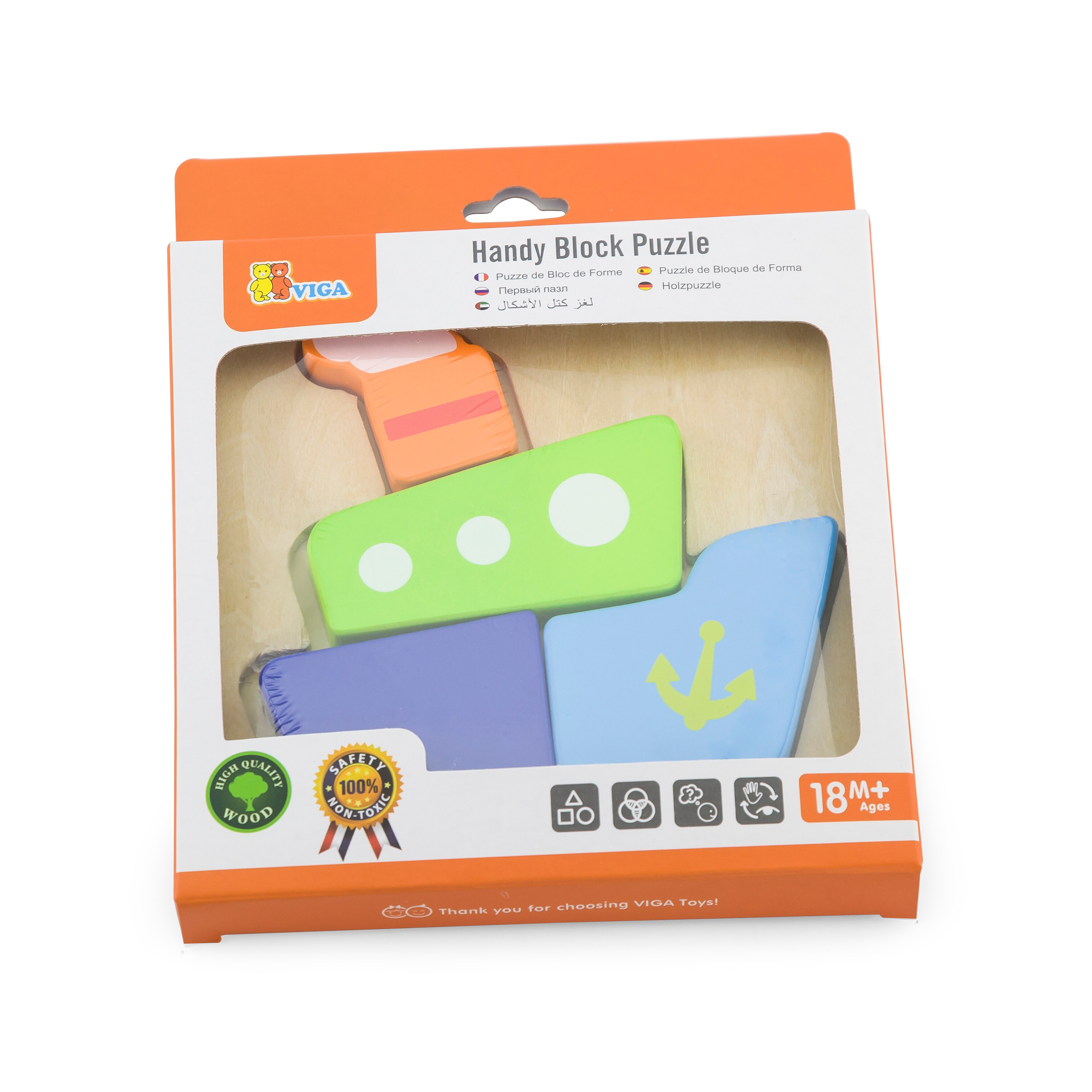 VIGA Wooden Handy Block Puzzles, Educational Toys ... – Grandado