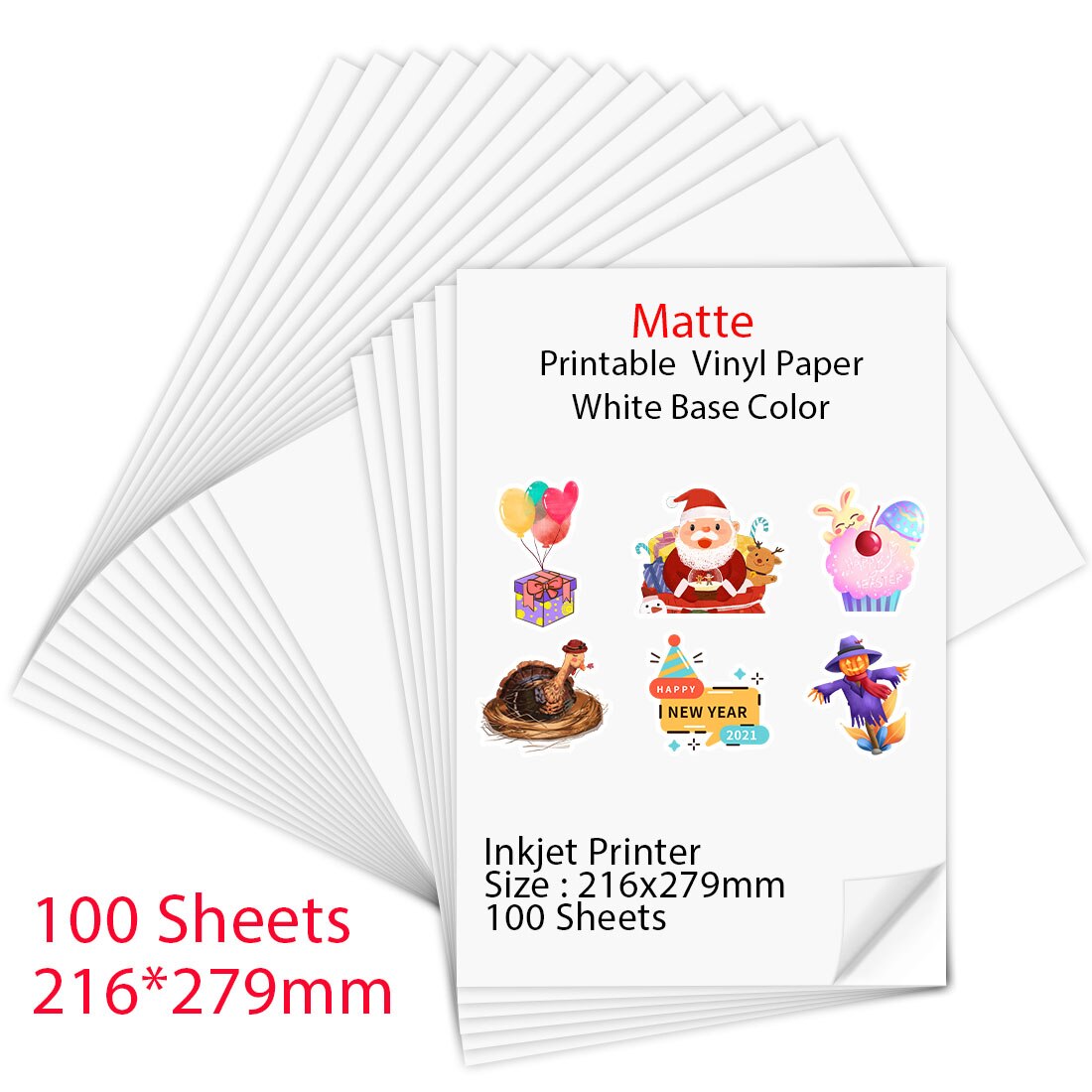 10/30/50/100Sheets Matte 216*279Mm Printable Vinyl... – Grandado