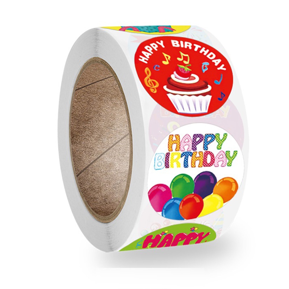 100-500pcs Cute Happy Birthday Stickers 2.5cm Chil... – Vicedeal