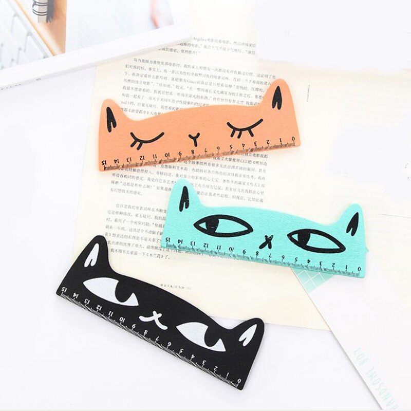 Wooden Cute Cat Modeling Drawing Ruler Student Lea... – Grandado