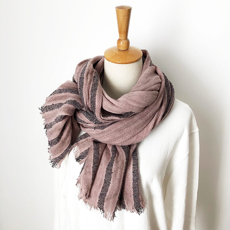 Japanese Unisex Style Winter Scarf Cotton And Line... – Grandado