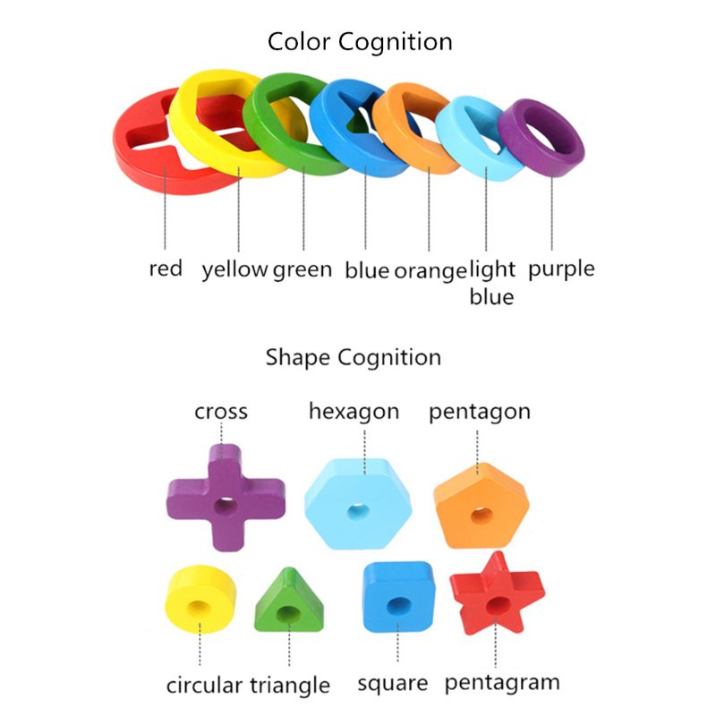 Rainbow Stacker Shape Pairing Color Perception Cla... – Grandado