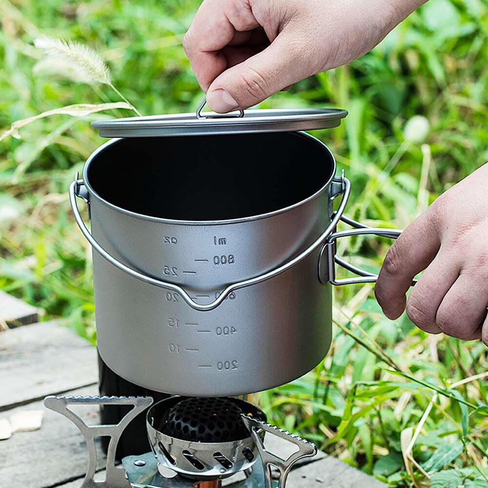 Lightweight Titanium Pot with Folding Spork Outdoo... – Grandado