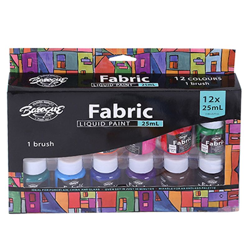12 x 25ml Heavy Body Colors Rich Pigments Fabric P... – Grandado