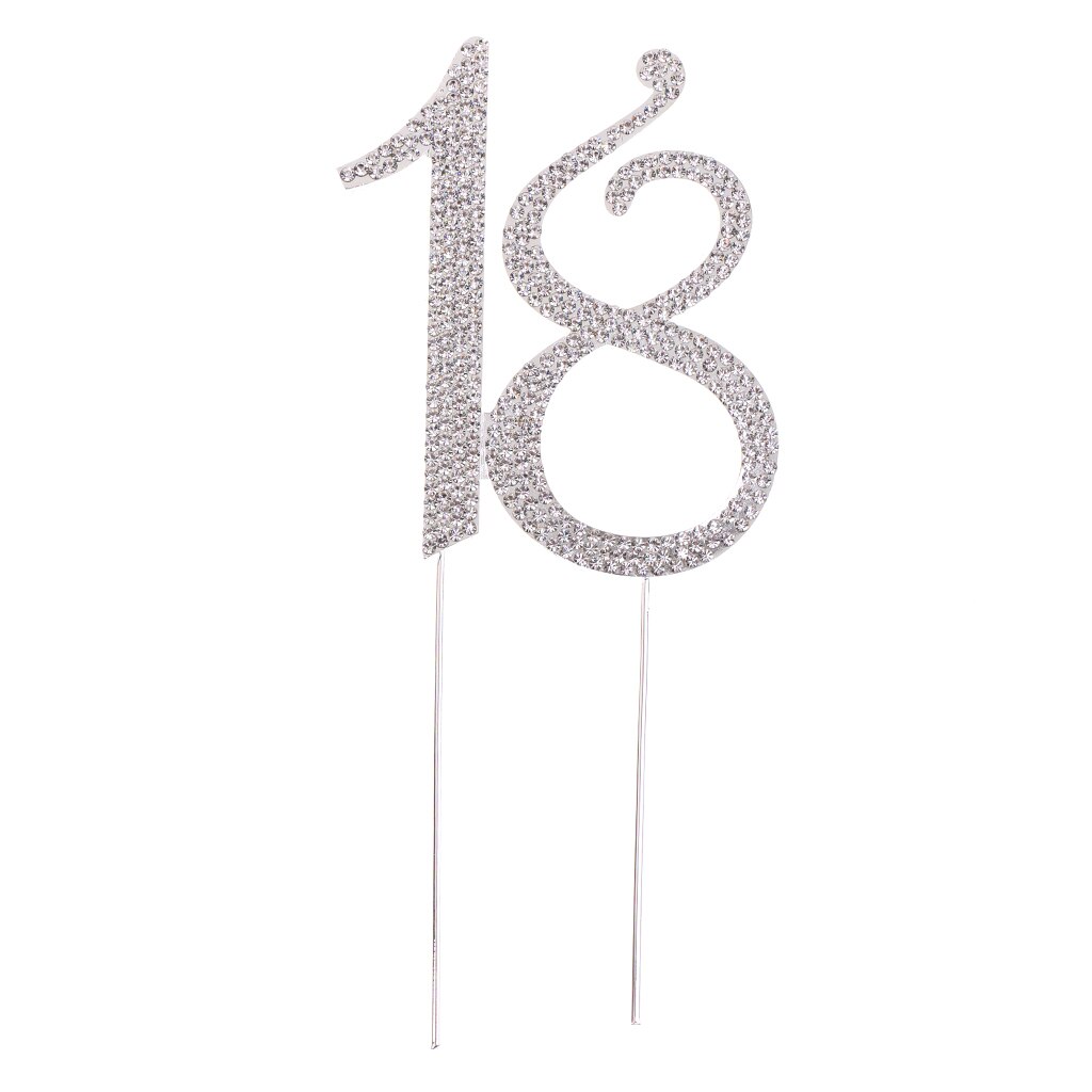 Crystal Cake Topper, Number Rhinestones 18th Birth... – Grandado