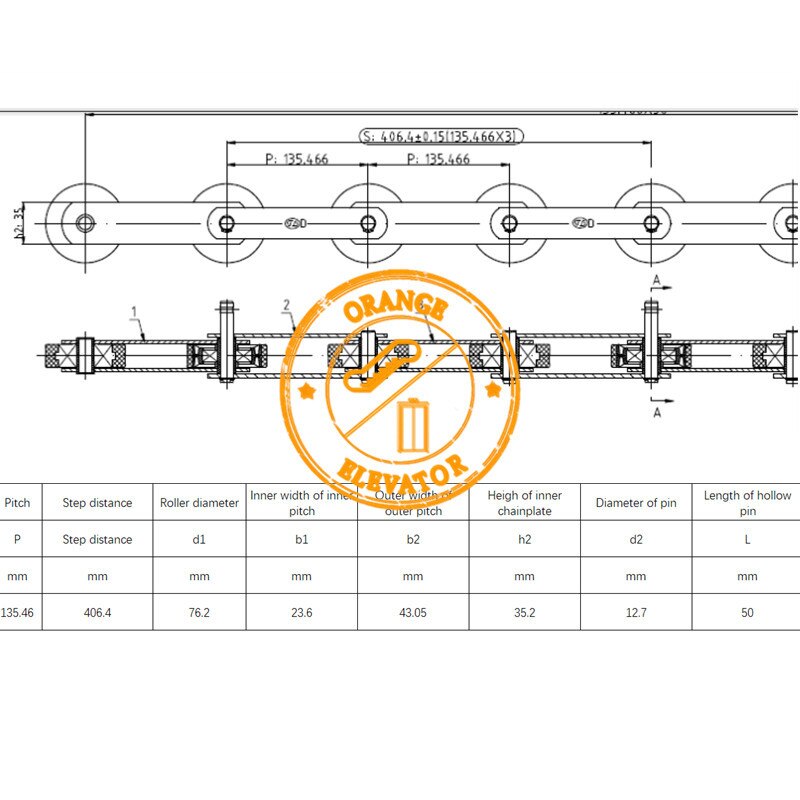 Escalator Step Chain GAA26150 P135.7mm – Grandado