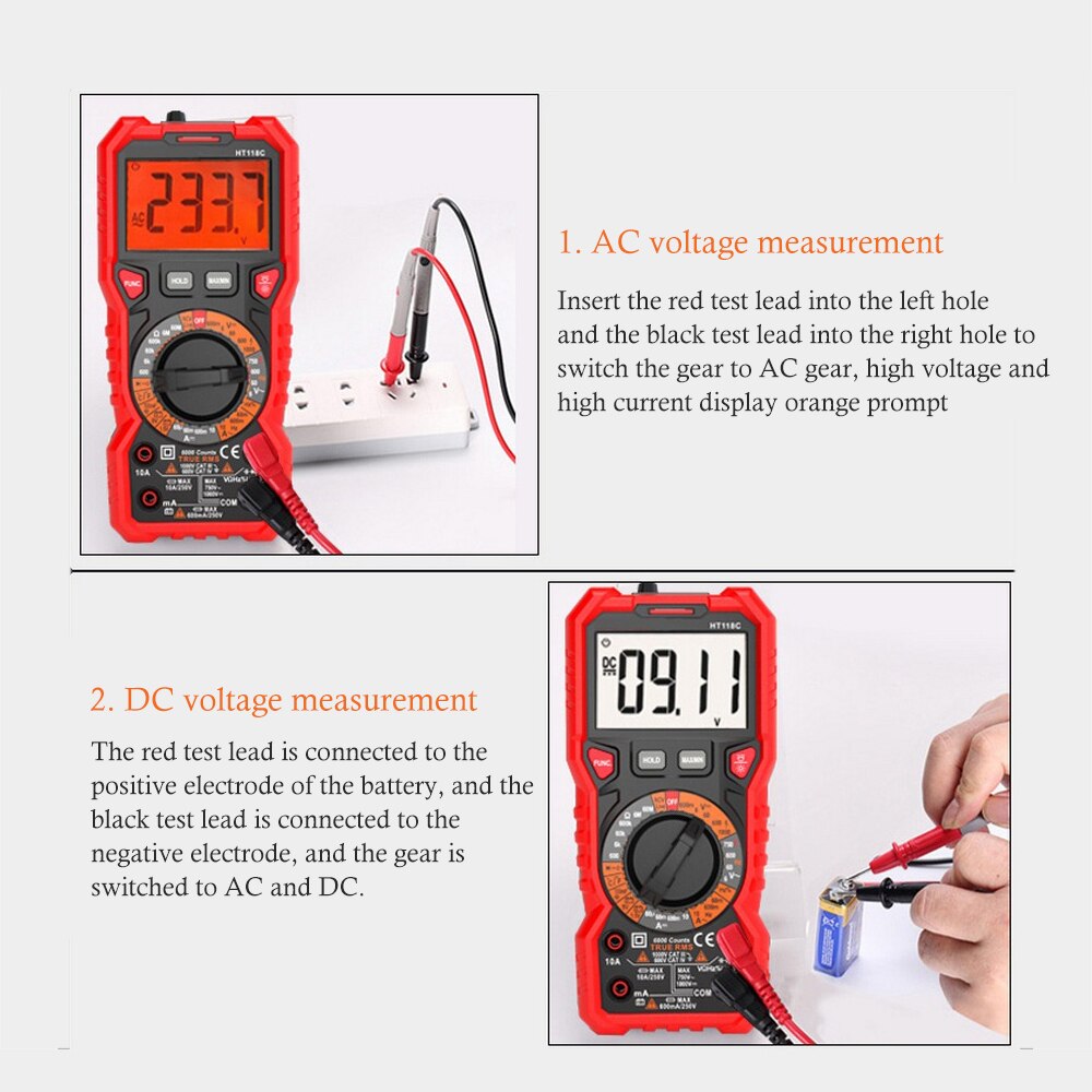 HT118 Digital Multimeter 6000 Count High-precision... – Grandado