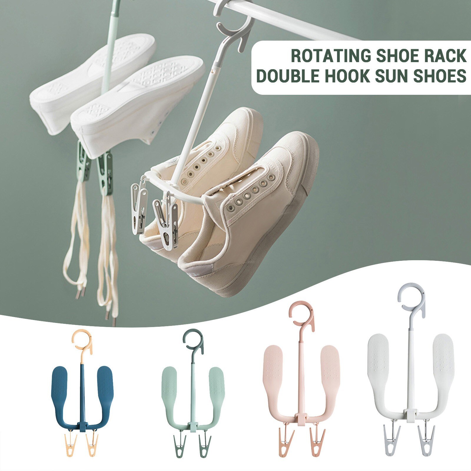 Drying Rack Rotating Shoe Rack Double Hook Shoe Dr... – Grandado