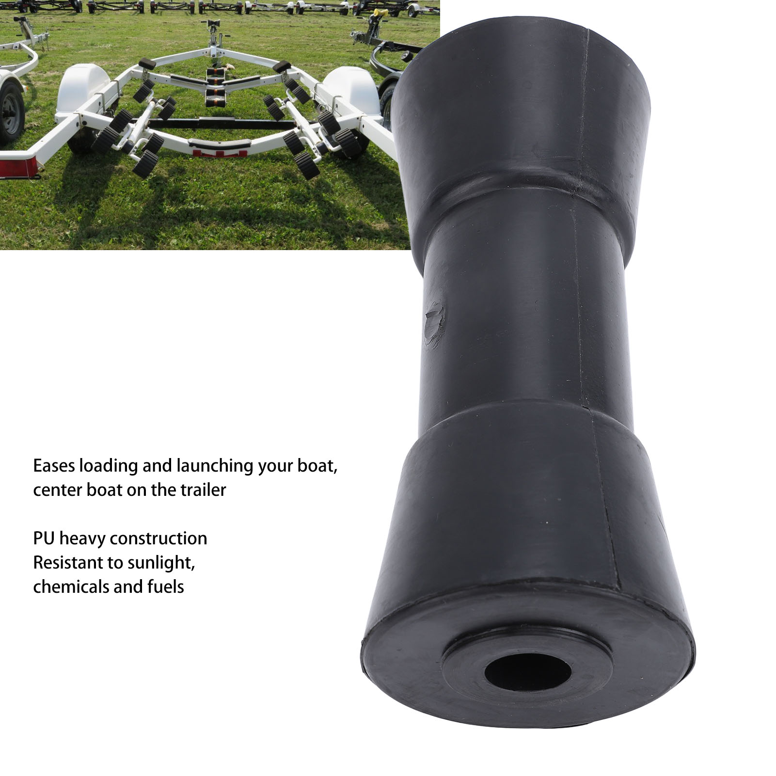 6 Inch Marine Keel Roller Heavy Duty PU Black Boat... – Grandado