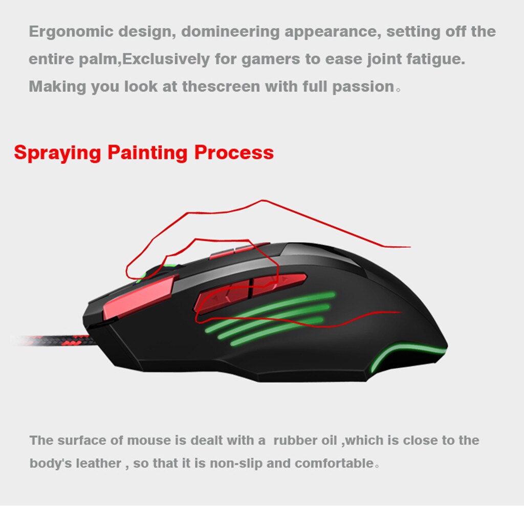 BLOODBAT GM18 Wired Gaming Low noise Ergonomic Com... – Vicedeal