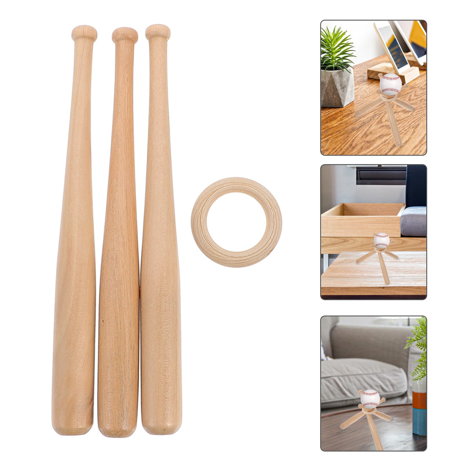 1 Set Wooden Mini Baseball Bats Shape Baseball Hol... – Grandado
