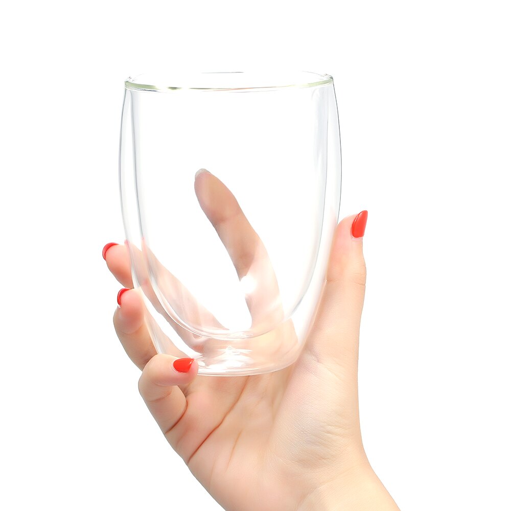 Transparent Texture Glass Cup Heat-resistant Doubl... – Grandado