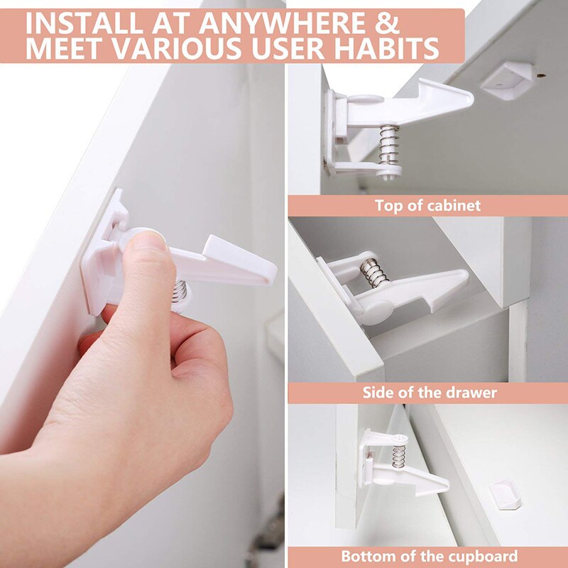10pcs Child Safety Cabinet Locks Baby Proofing Cab... – Grandado