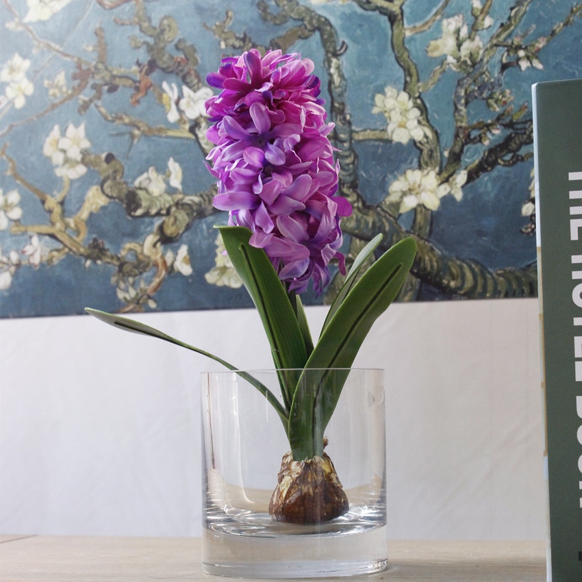 Artificial flower hyacinth with bulbs ceramics sil... – Grandado