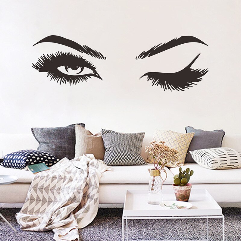 Vinyl Eyelash Wall Stickers Home Decor Living Room... – Grandado