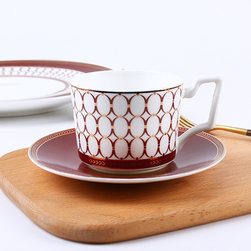 European Style red dinner plate sets ceramic & pop... – Grandado