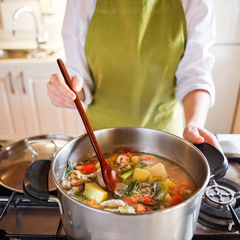 6 Stuks Houten Lepels Keuken Serveren Lange Handva... – Grandado