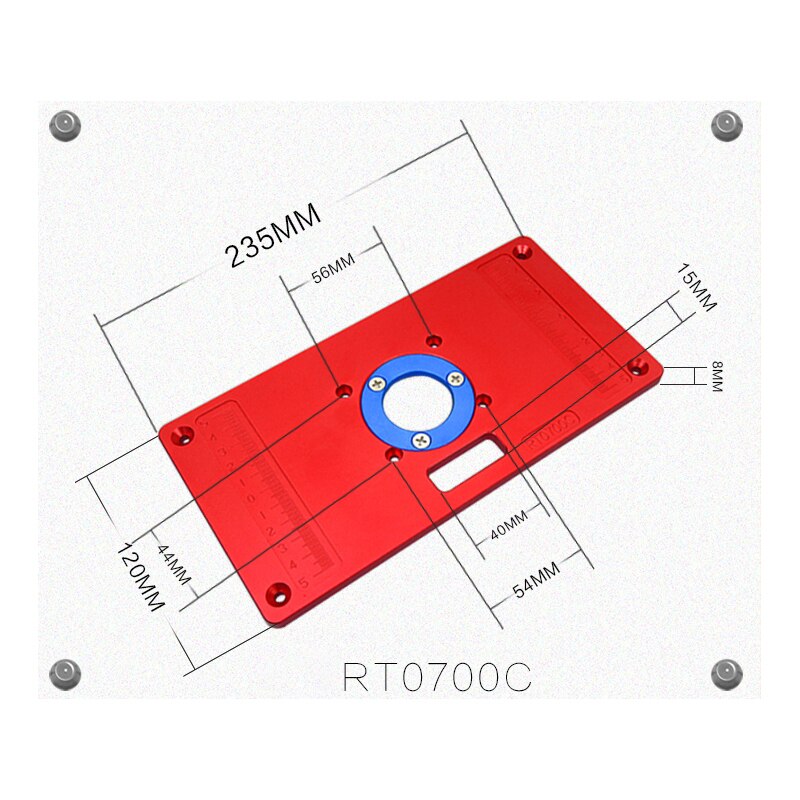 Fräsbord iläggsplatta i aluminium med / 2 fräsring... – Vicedeal