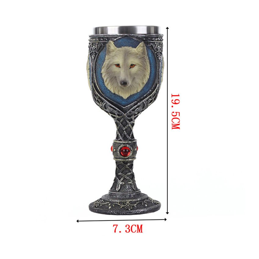 Wolf Resin Stainless Steel Skull Goblet Retro Claw... – Grandado