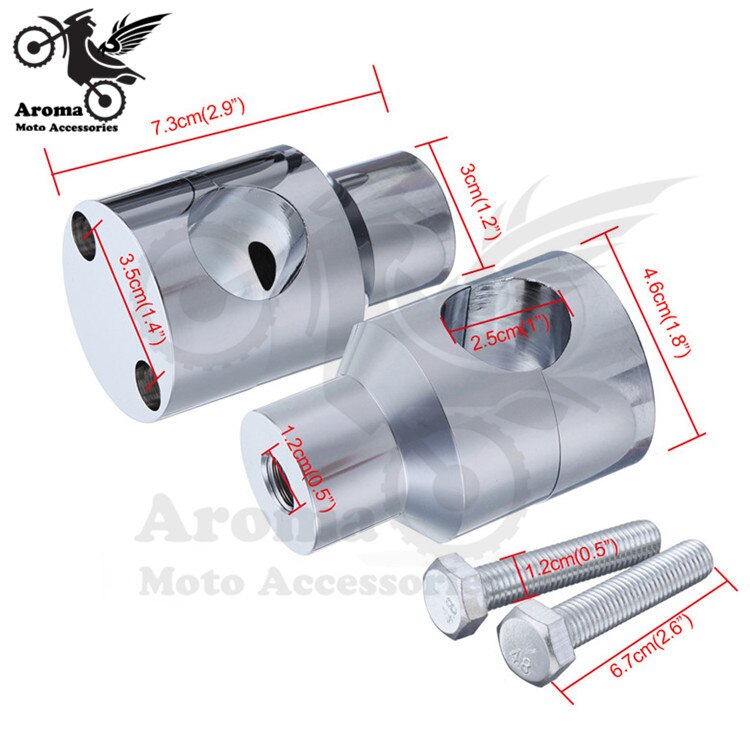 25MM 1" sliver chrome motorbike handle bar mo... – Grandado