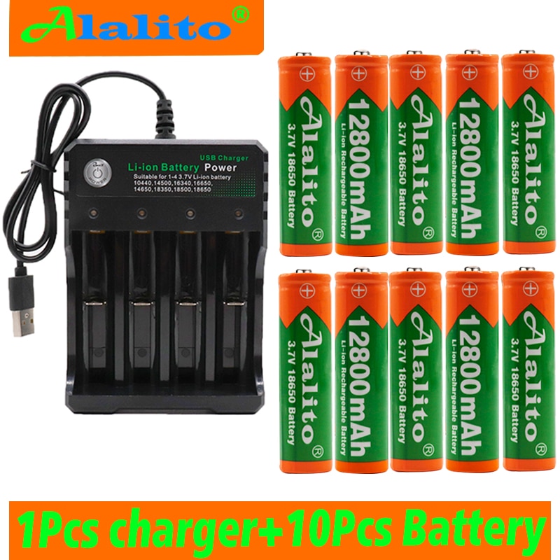18650 battery 3.7V 12800mAh rechargeable liion bat... – Vicedeal